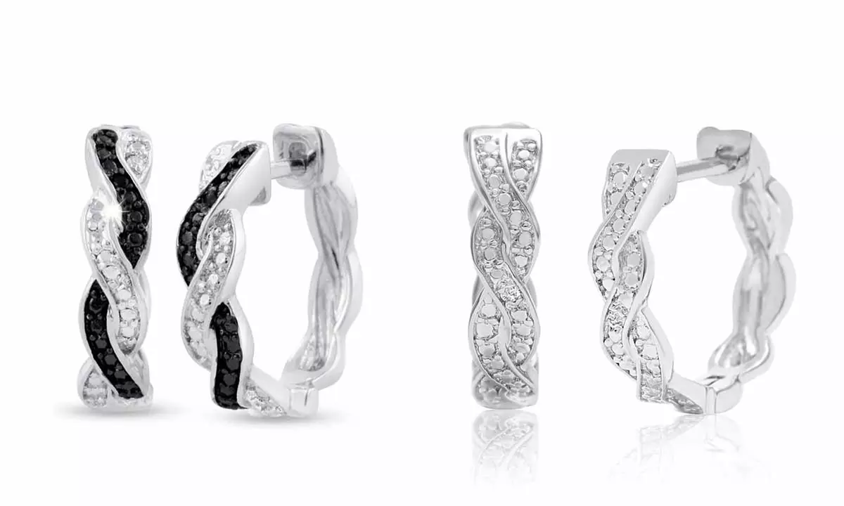 Diamond Swirl Hoop Earrings | Groupon Goods