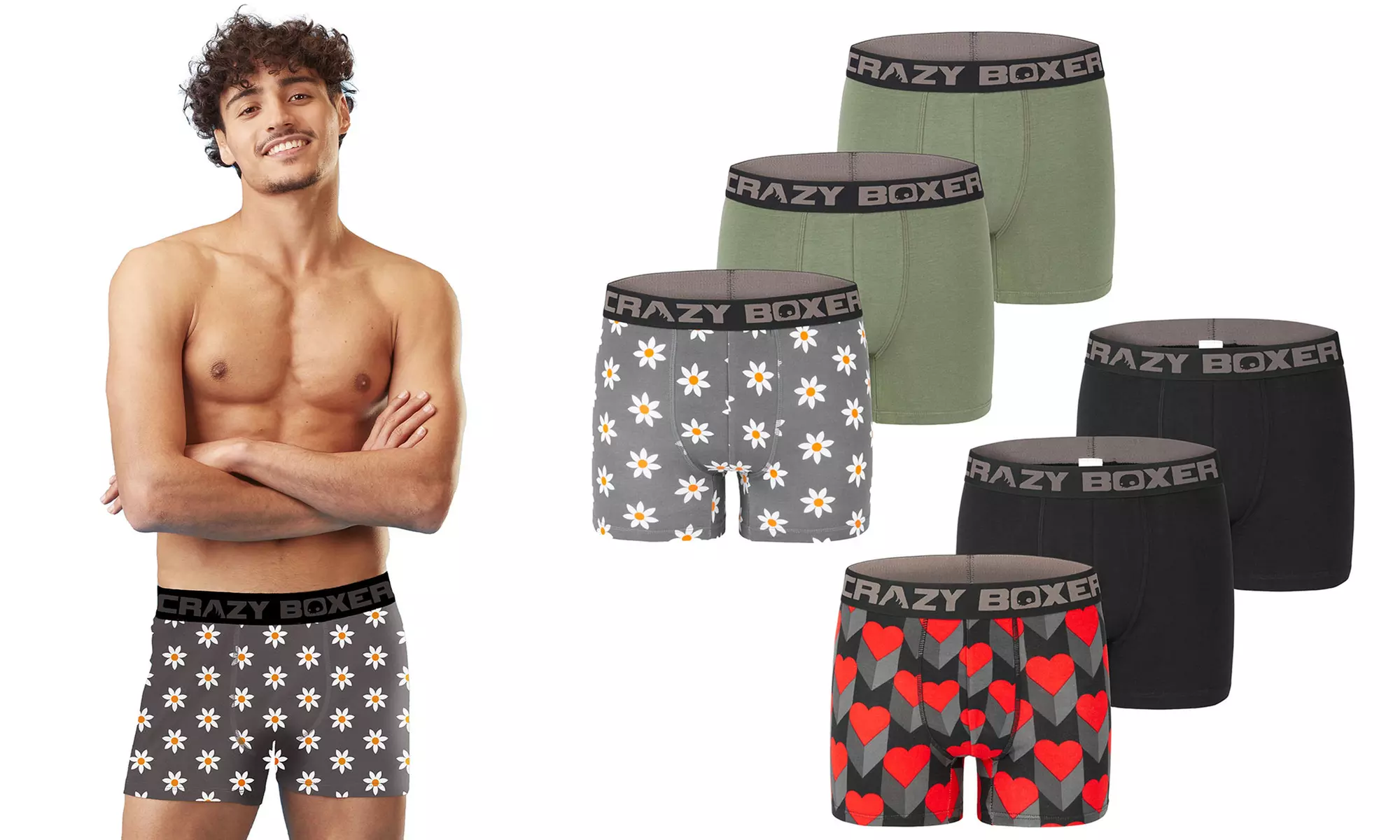 Lots de 3 boxers Crazy Boxer | Groupon Shopping