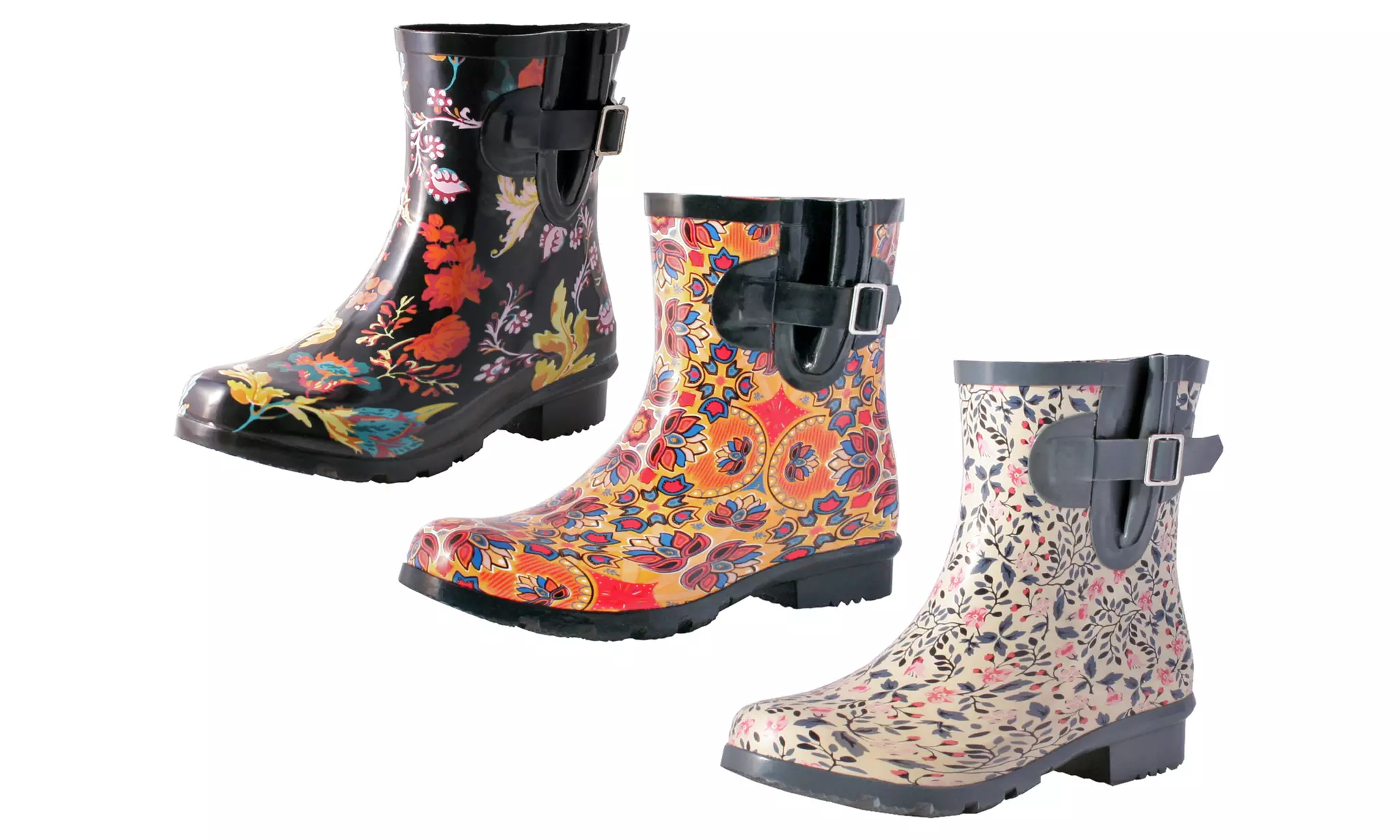 Women's Floral Rain Booties | Groupon Goods