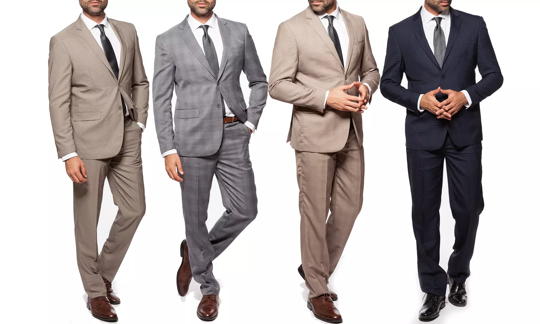 Mario Rossi Check Pattern Suit | Groupon Goods