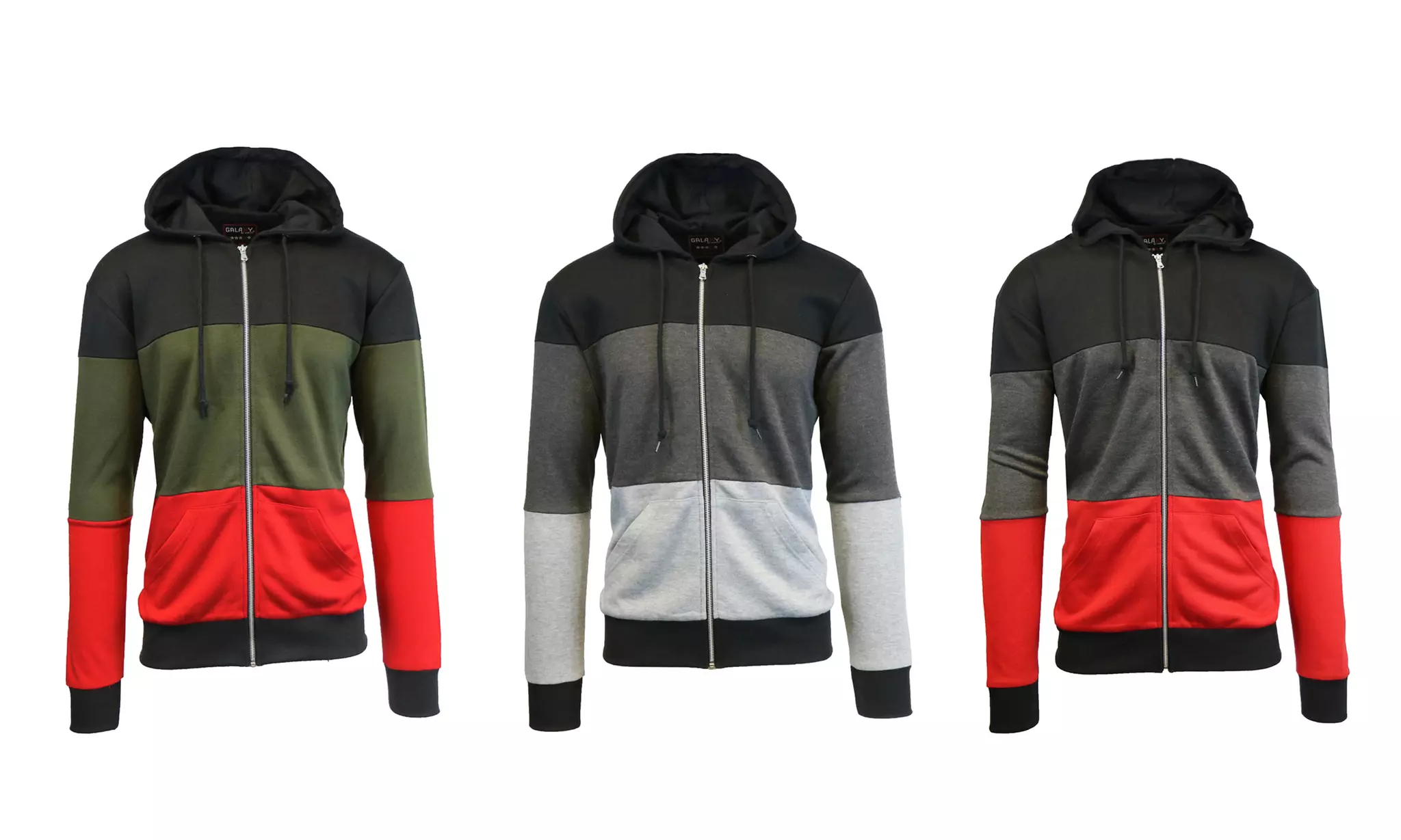 Men's Color-Block Zip-Up Hoodie | Groupon Goods