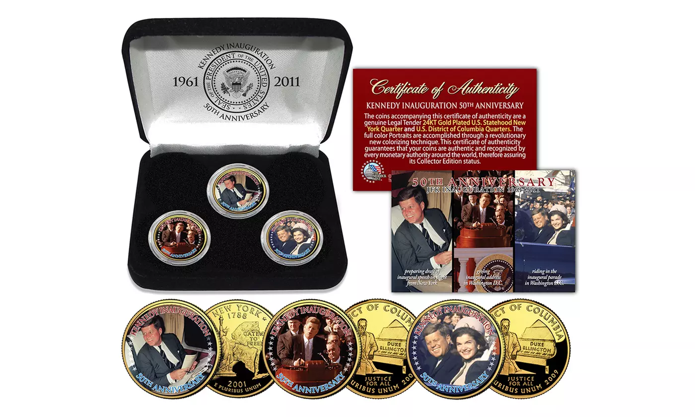 John F. Kennedy 3-Coin Set | Groupon Goods