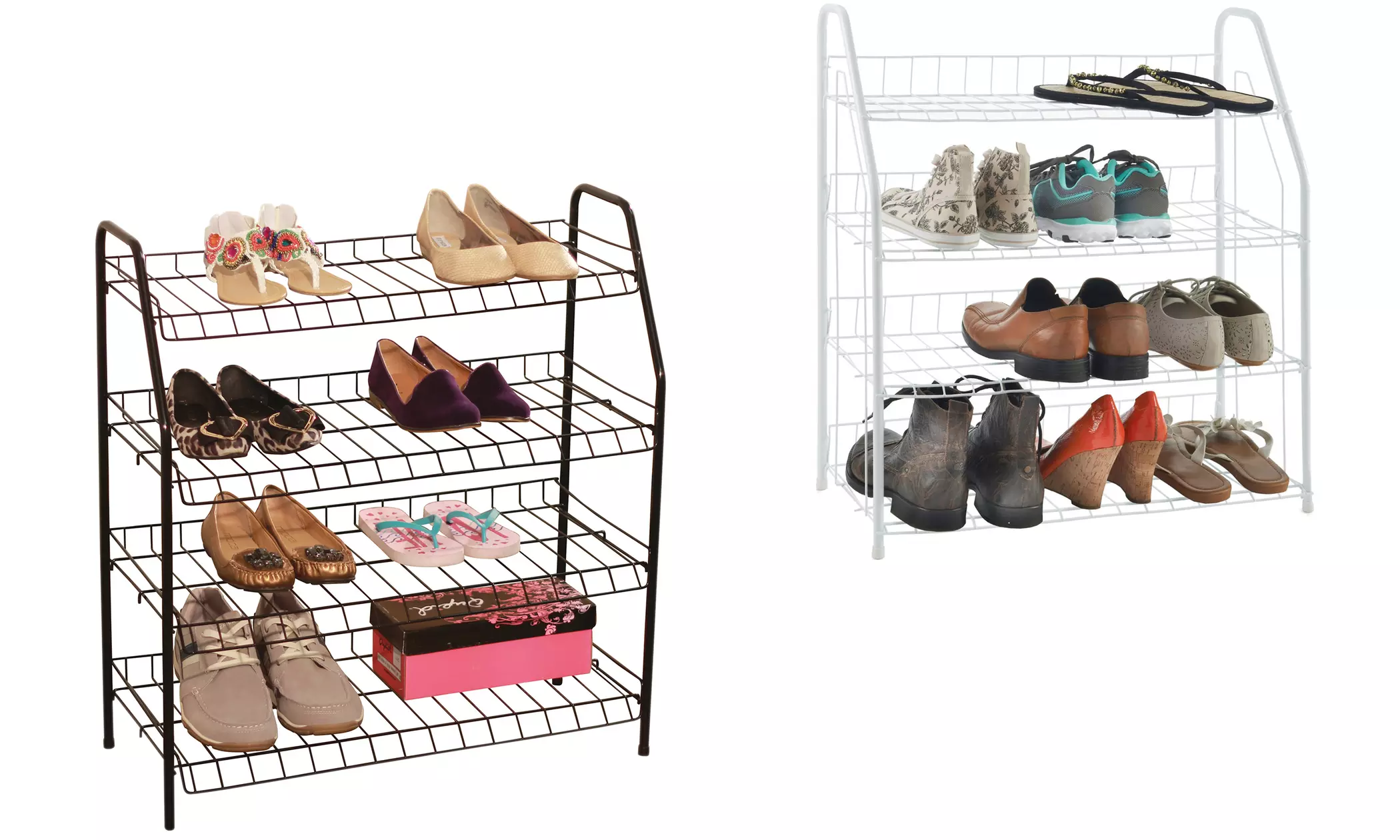 Four-Shelf Metal Wire Shoe Rack | Groupon Goods