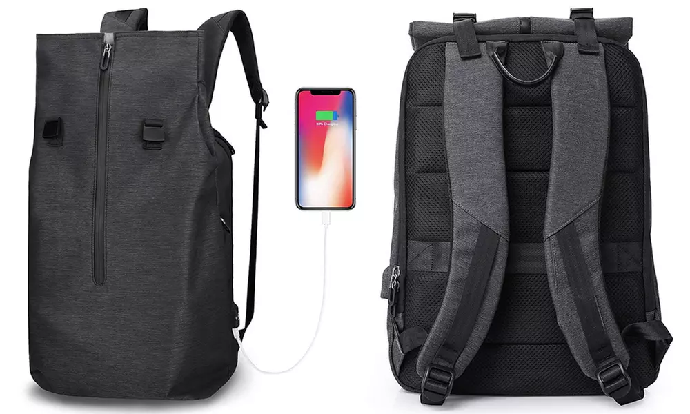 Apachie Grid Backpack with USB | Groupon Goods
