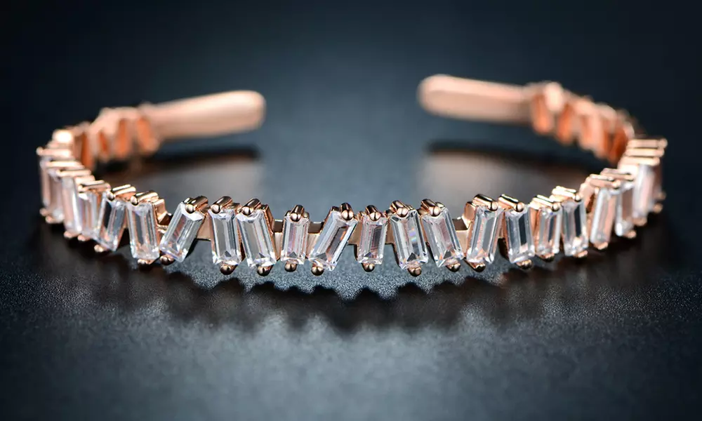 CZ Cuff Bracelet by Barzel | Groupon Goods