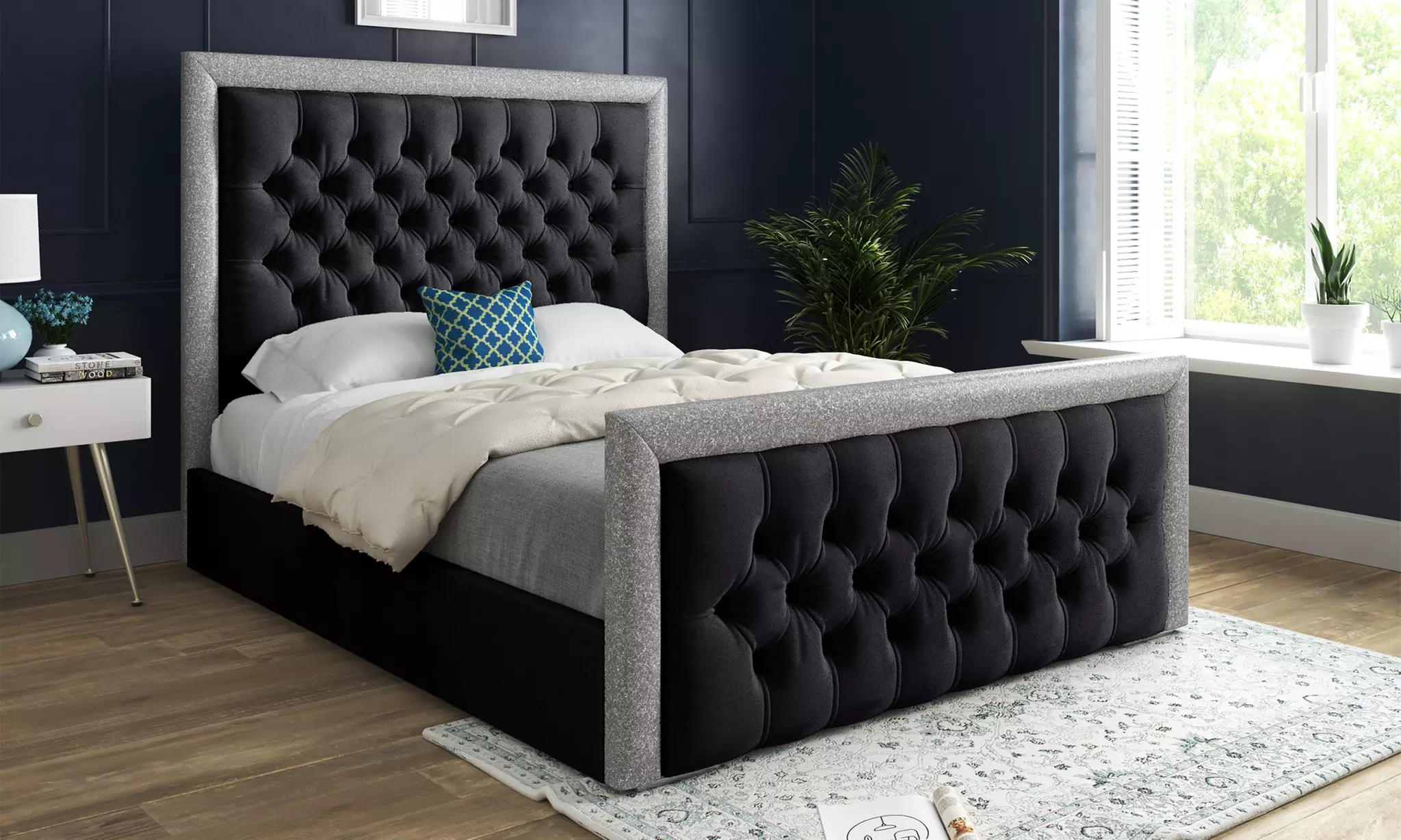 Cheltenham Upholstered Soft Velvet Bed | Groupon Goods