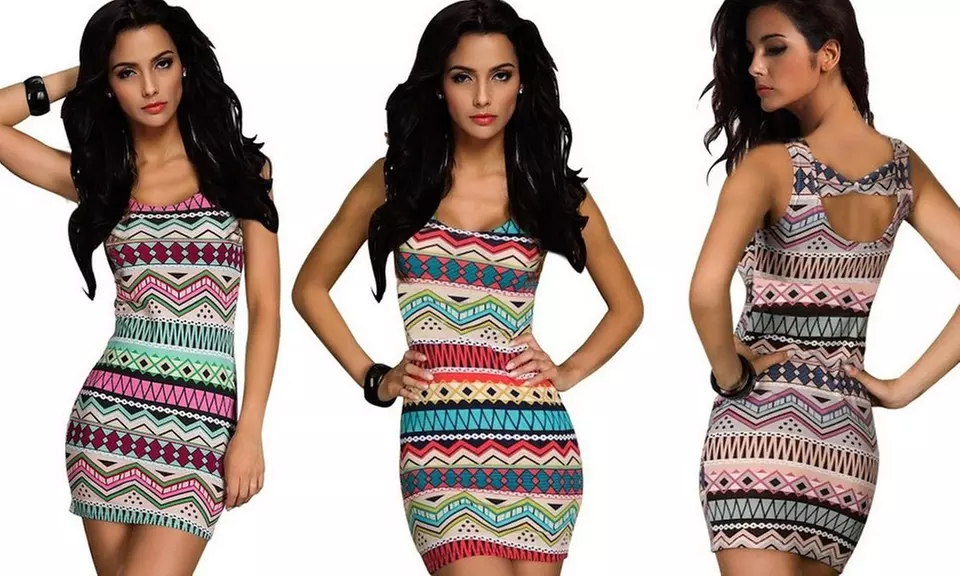 Robe bohème, imprimé aztèque | Groupon Shopping