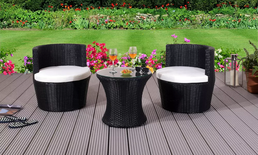 Bahama Rattan Patio Balcony Set | Groupon Goods