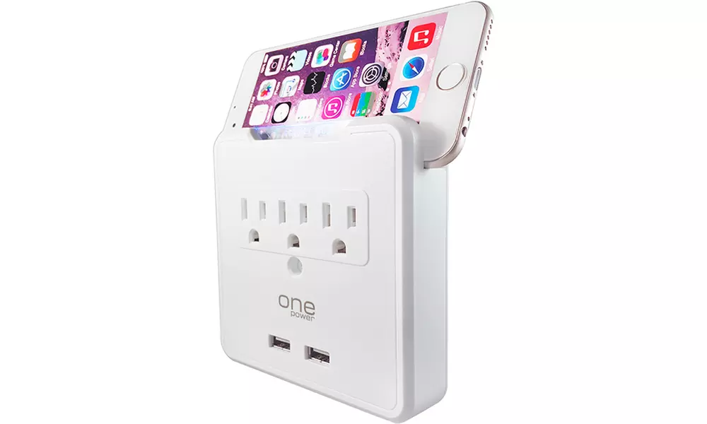 3-Outlet Dual-USB Wall Tap | Groupon Goods