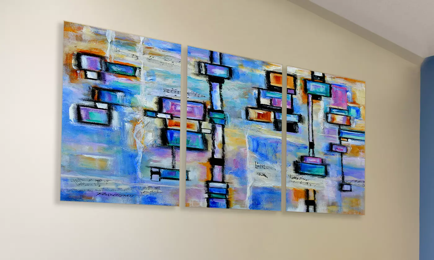 Collage Triptych Wood Artwork | Groupon Goods