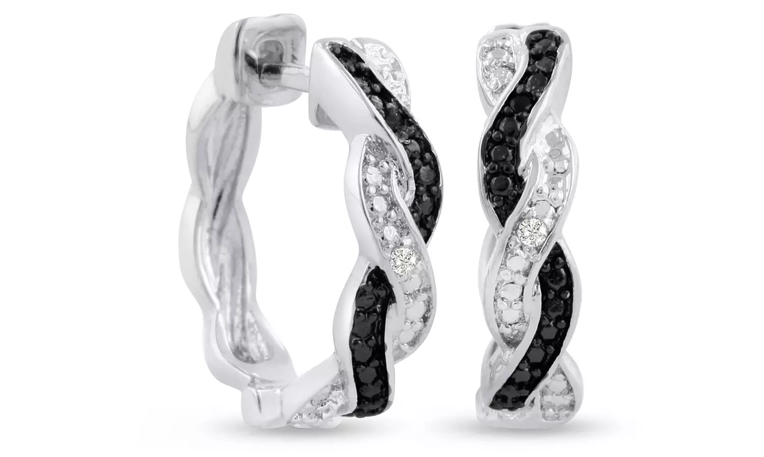 Diamond Swirl Hoop Earrings | Groupon Goods