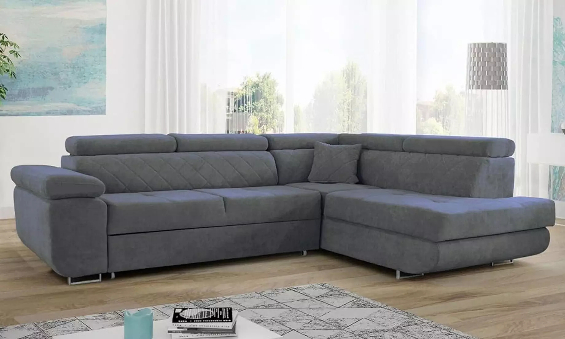 Up To 27% Off on Grey Corner Sofa Bed | Groupon Goods