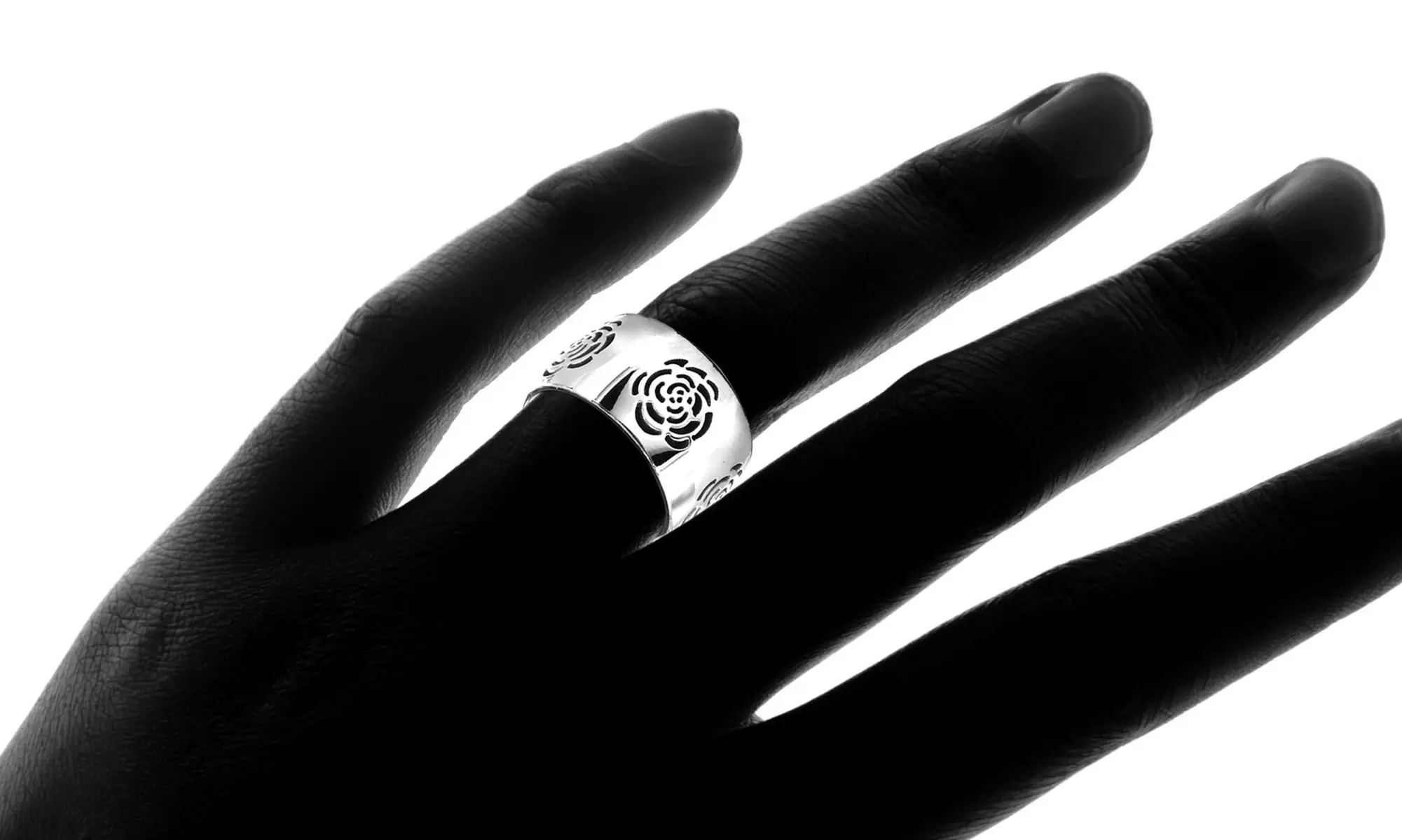 Rose Ring in Stainless Steel | Groupon Goods
