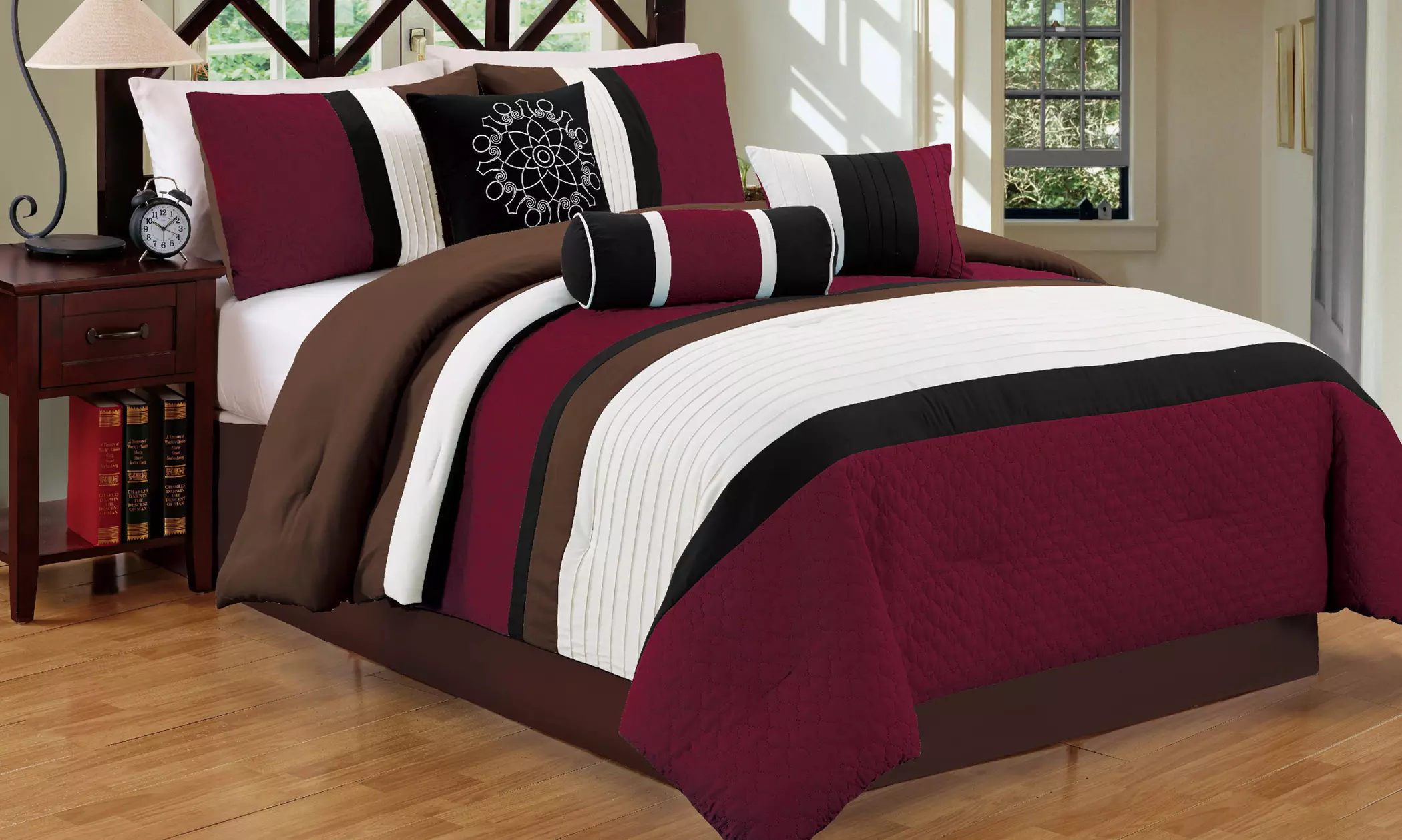 7-Pc. Color-Block Comforter Set | Groupon Goods