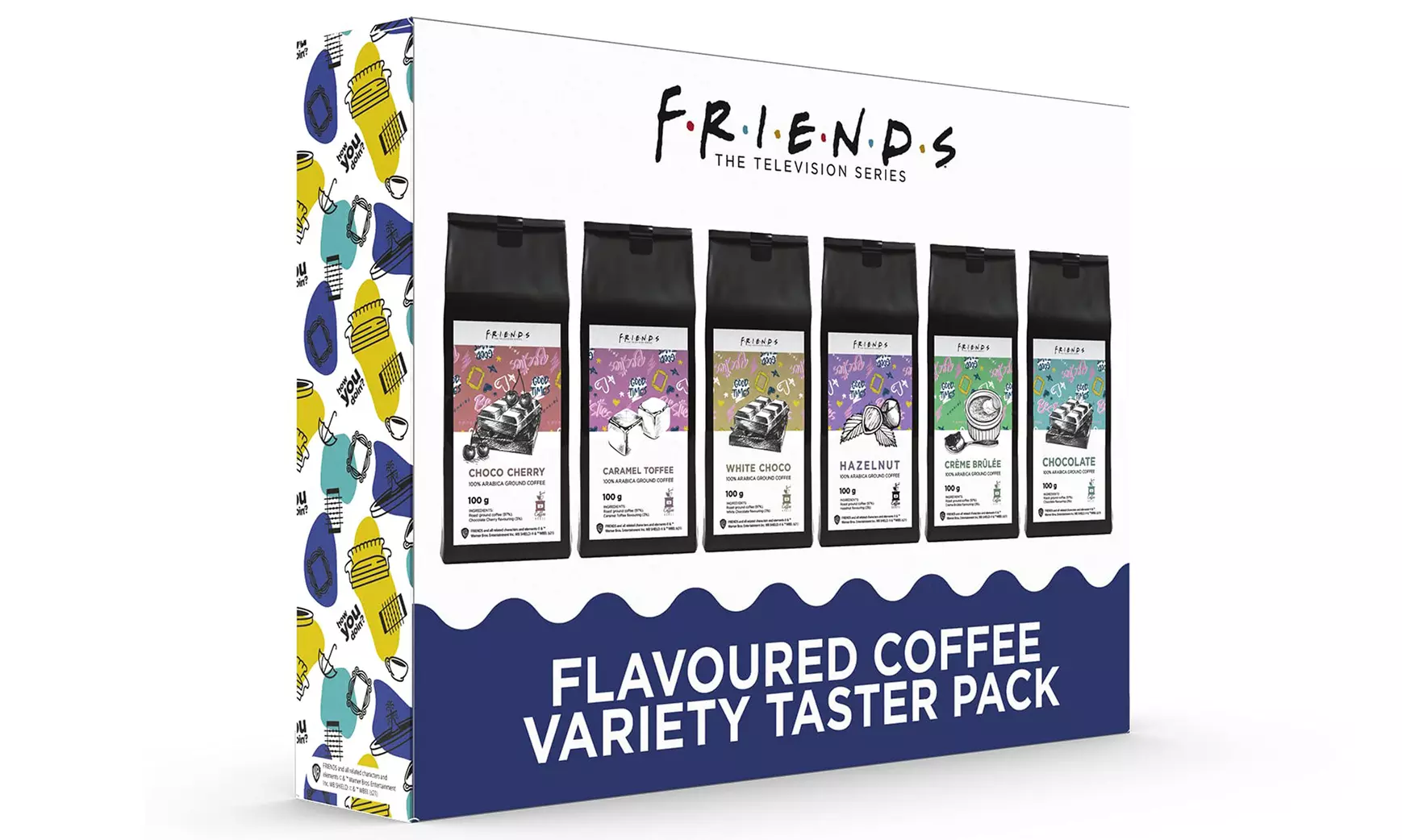 F.R.I.E.N.D.S Flavoured Ground Coffee Taster Gift Pack 6 x 100g ...