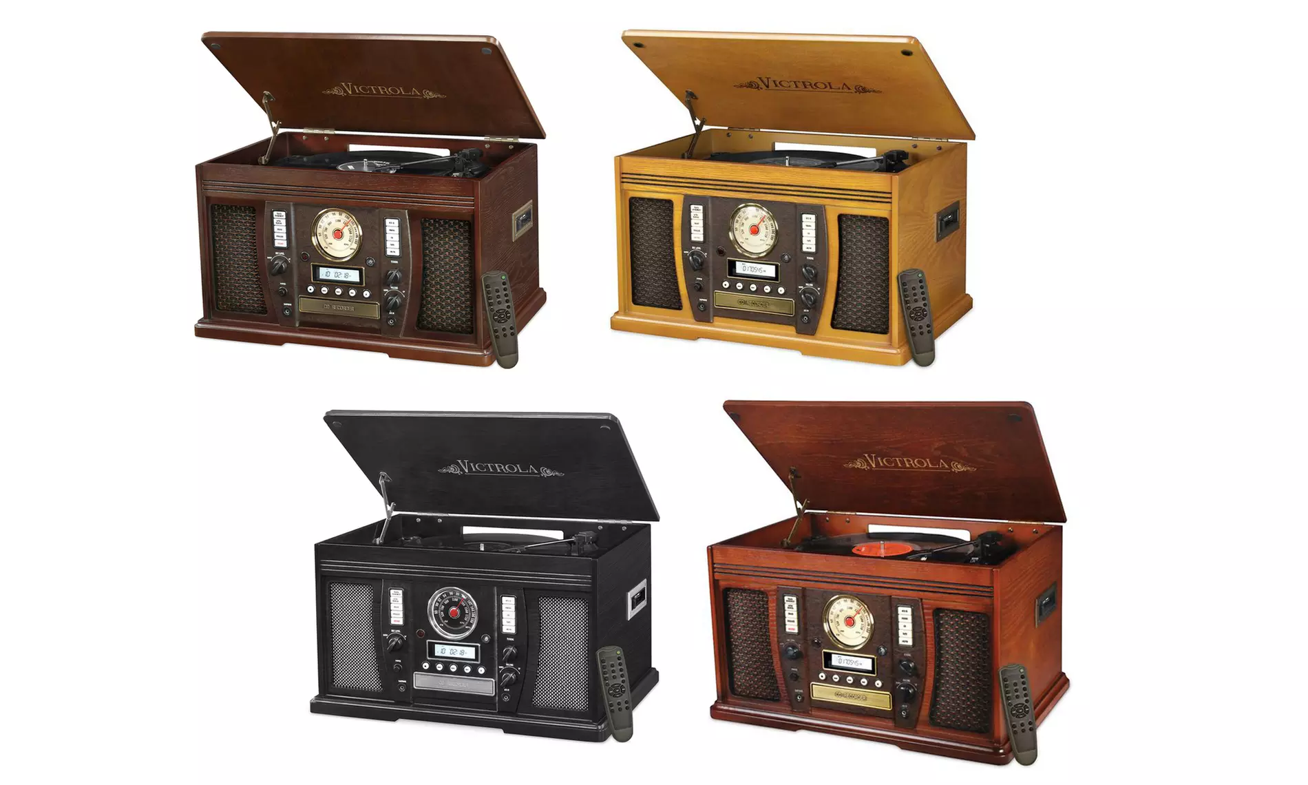 Victrola Wood 7/1 Record Player | Groupon Goods