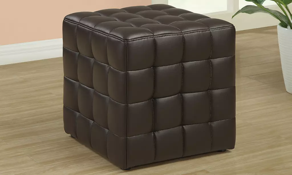Modern Leather-Look Ottoman | Groupon Goods