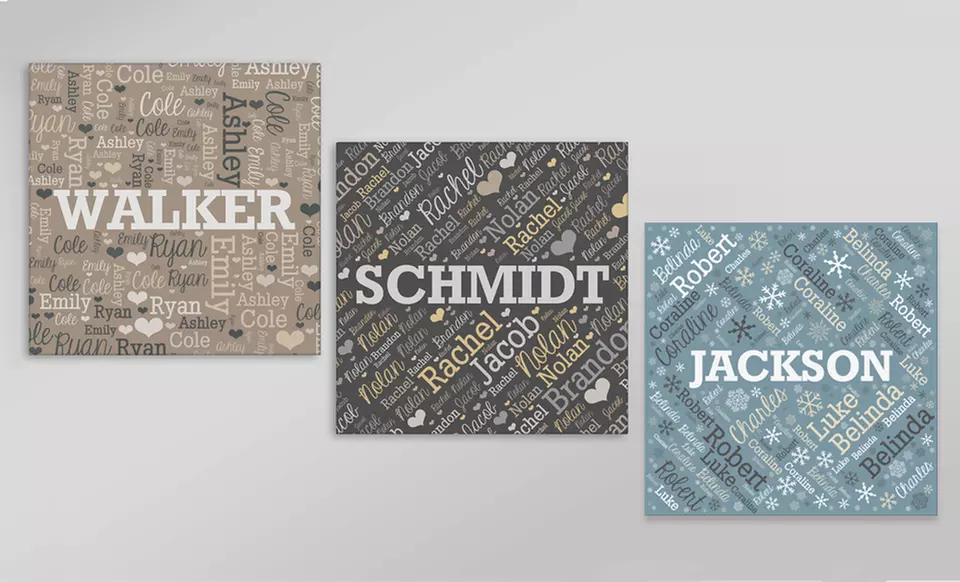 Custom Word-Art Canvas | Groupon Goods