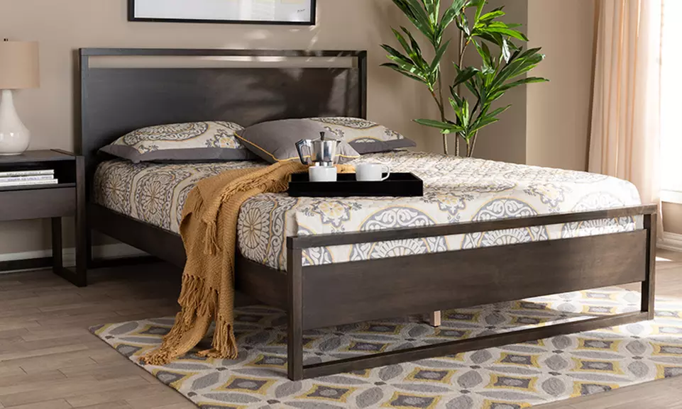 Inicio Wood Queen Platform Bed | Groupon Goods