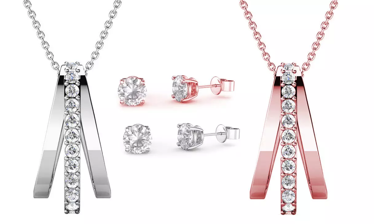 1 ou 2 ensembles Arielle collier pendentif et boucles d'oreilles ...