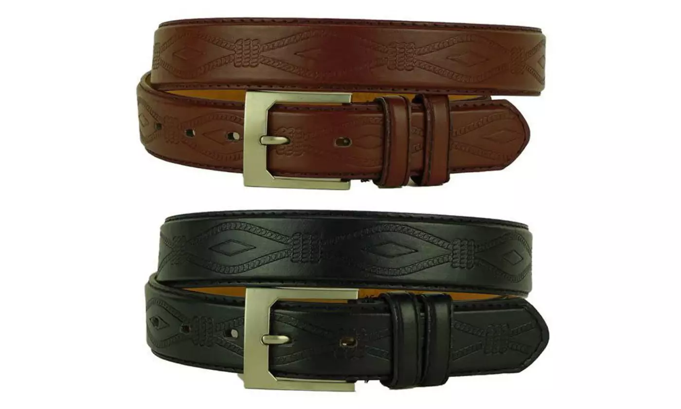 Men's Leather Belts (2-Pack) | Groupon Goods