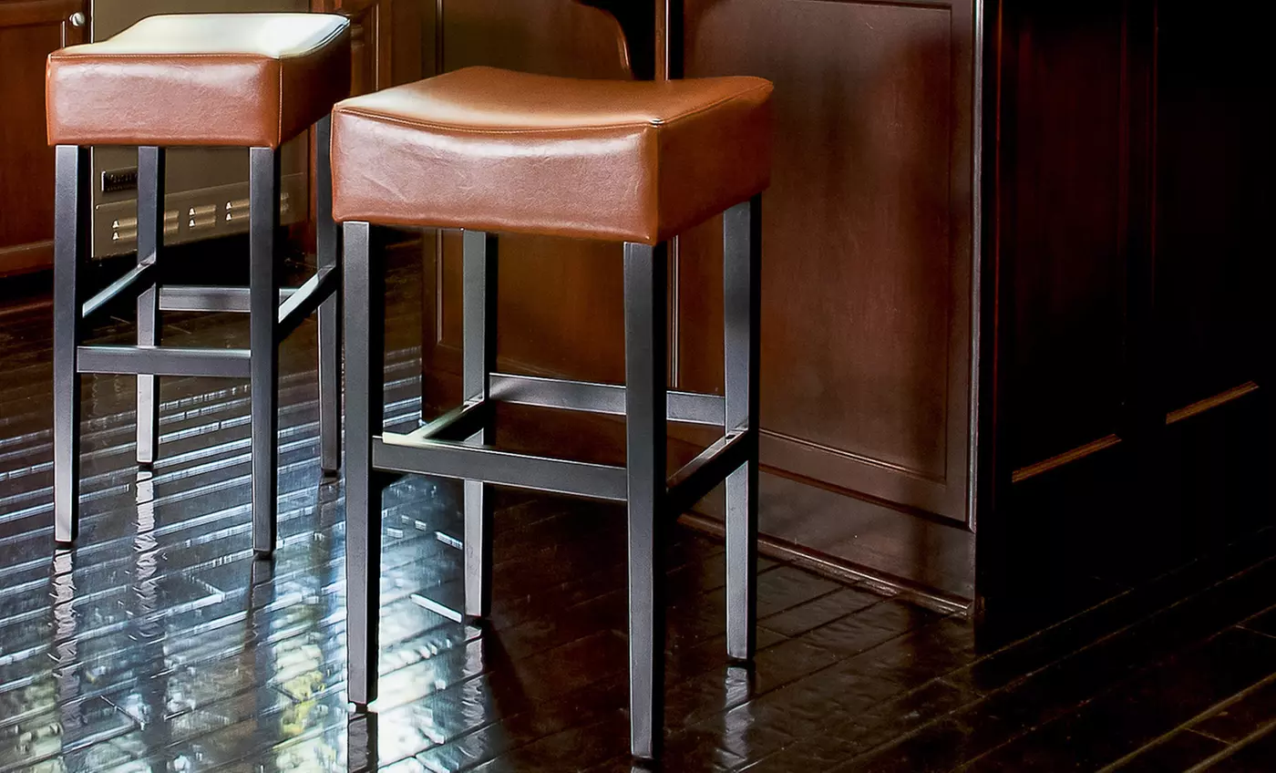 Backless Leather Counter Stools | Groupon Goods