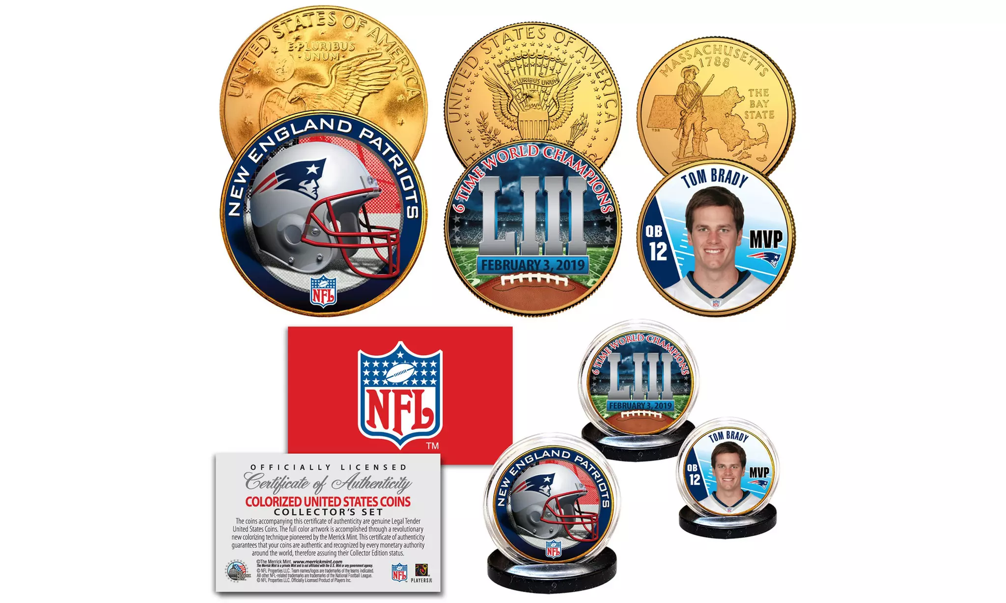 NFL Patriots Coin Set (3-Piece) | Groupon Goods