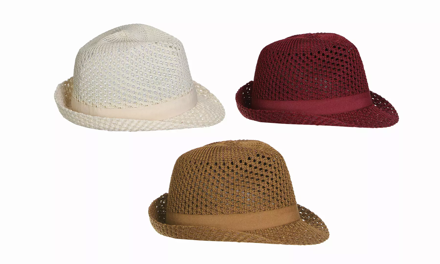 Feria Mode Mesh Fedora (3-Pk.) | Groupon Goods