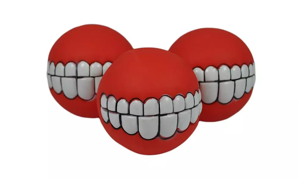 Toothy Smile Squeaker Dog Balls | Groupon Goods