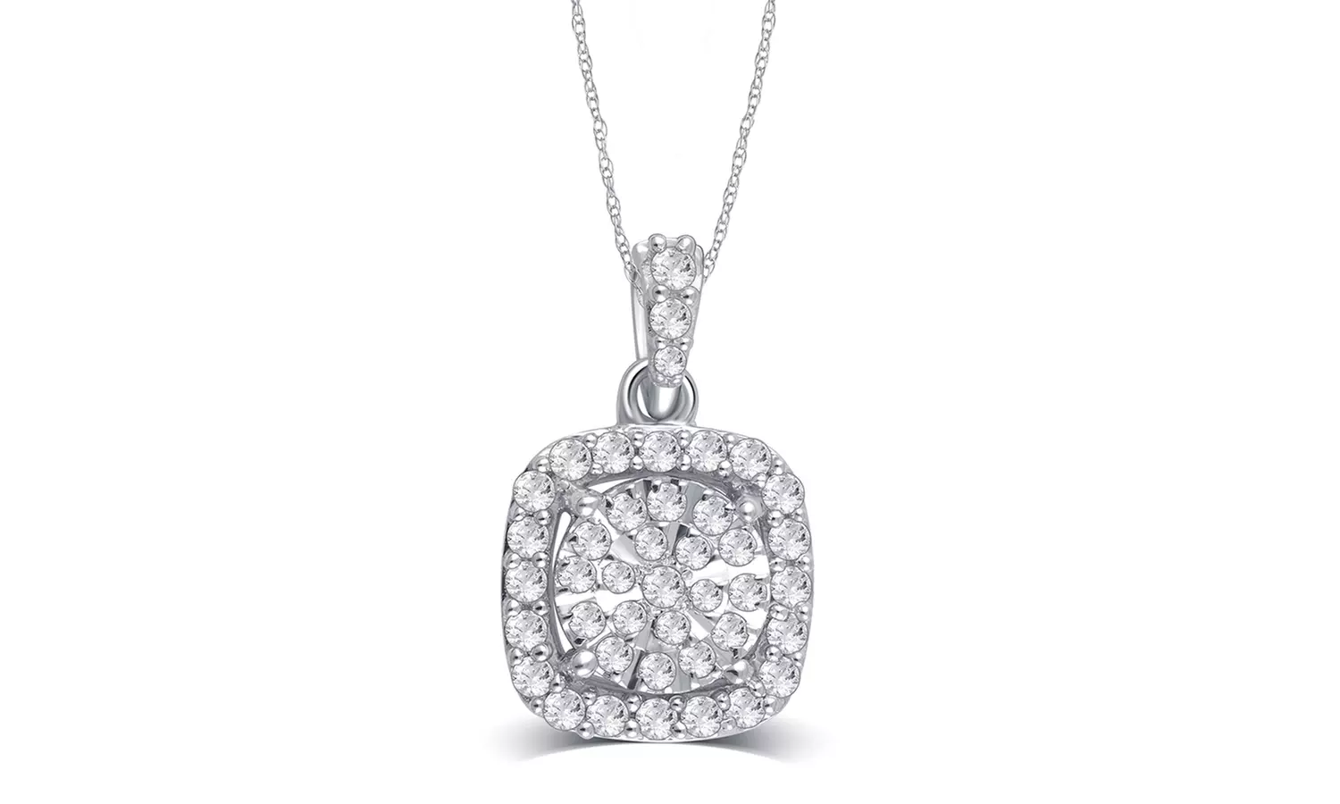 Square Frame Diamond Pendant | Groupon Goods