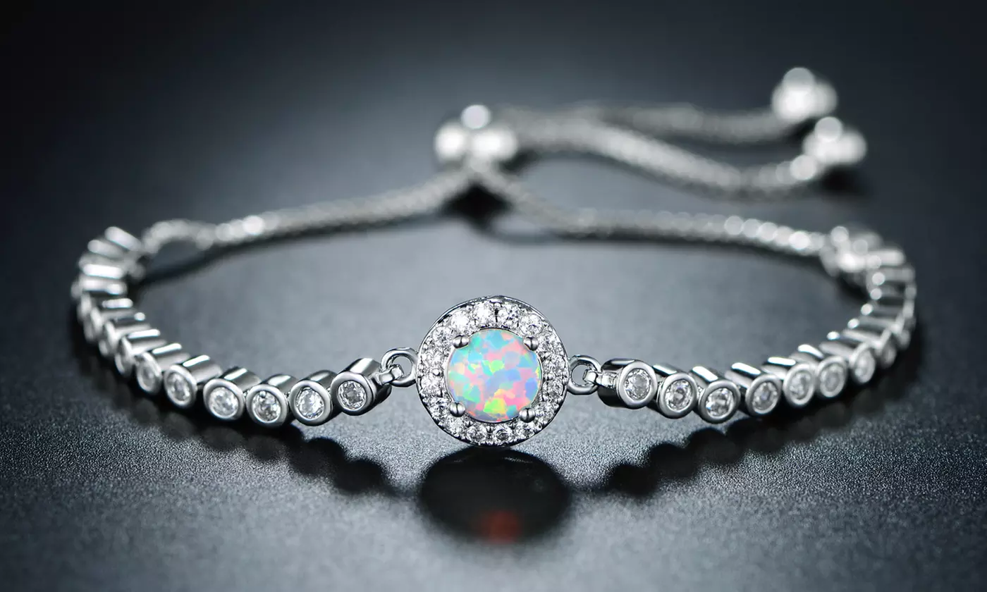 Barzel White Fire Opal Bracelet | Groupon Goods