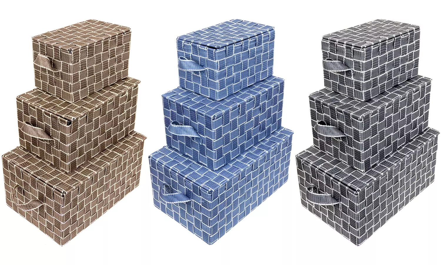 Three Nesting Baskets with Lids | Groupon Goods