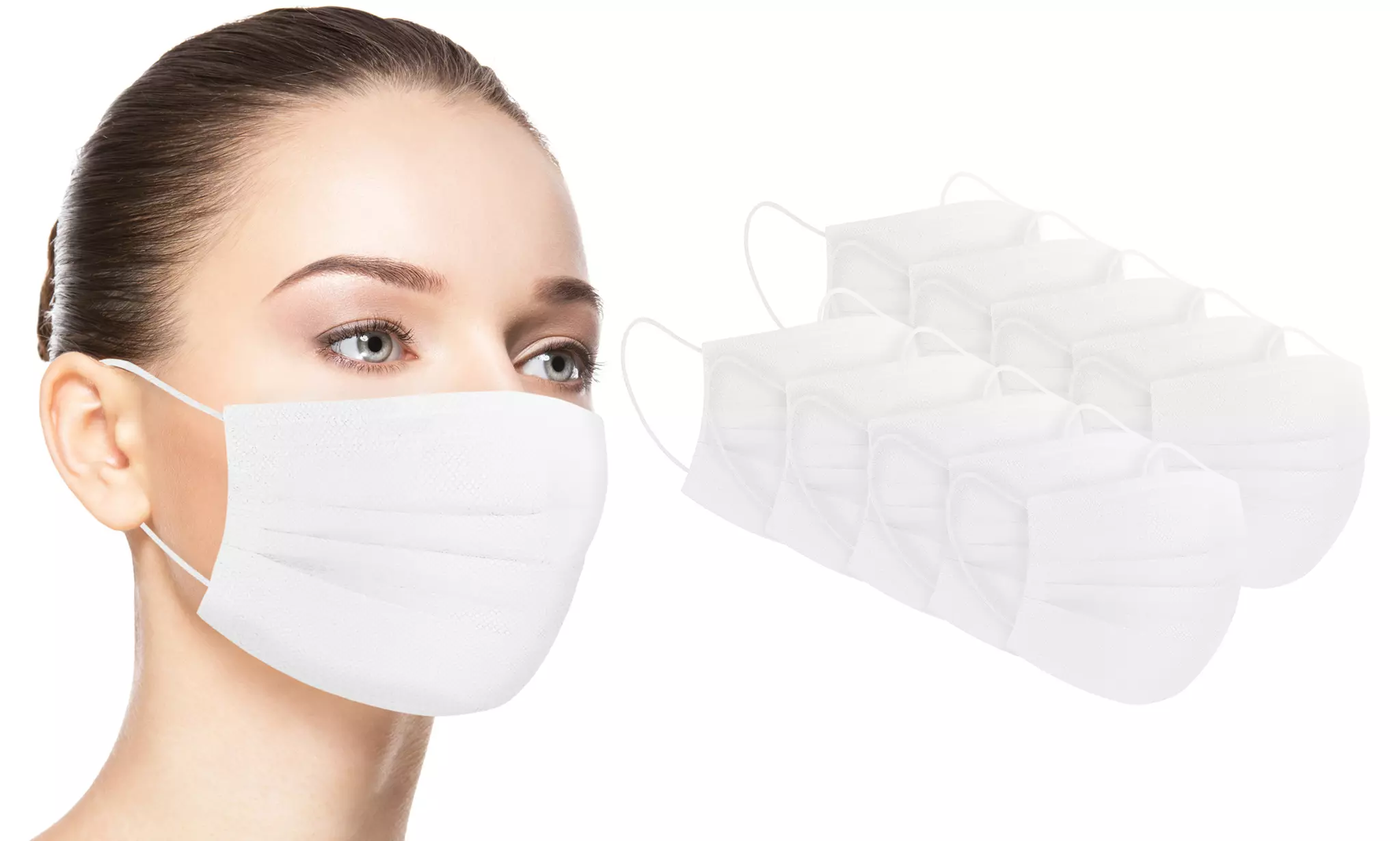 Disposable 3-Ply Face Masks | Groupon Goods