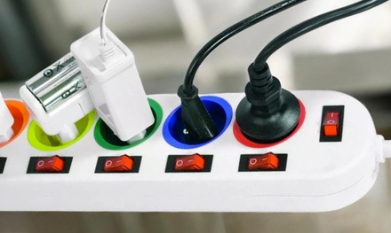 Up To 43% Off Two-Pack of Five-Socket Power Strip with Individual ...