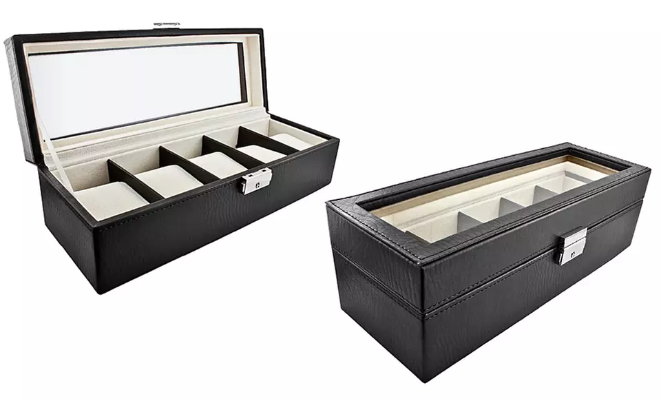 5-Piece Black Watch Case | Groupon Goods