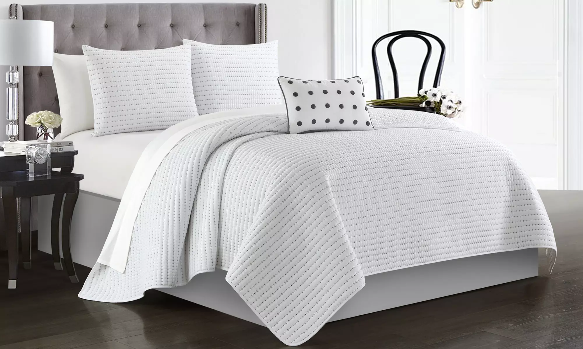 Box-Stitched Quilt Set (4-Piece) | Groupon Goods