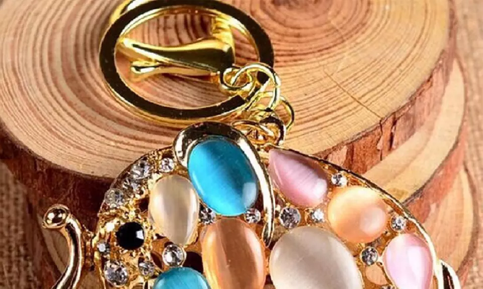 Rhinestone Elephant Keychain | Groupon Goods