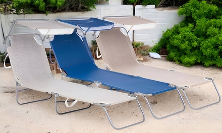 jusqu'à 60% Lit de plage pliable avec parasol | Groupon