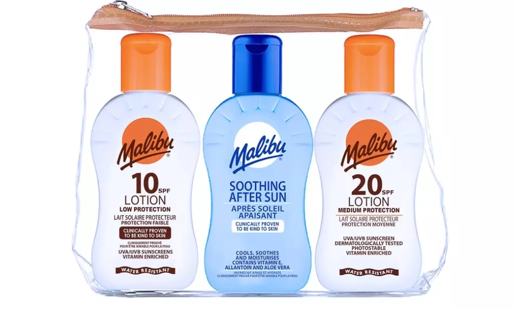 Up To 45% Off on 3-Pack Malibu Sun Travel Essentials | Groupon Goods