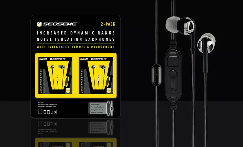 2-Pack of Scosche Earbuds | Groupon Goods
