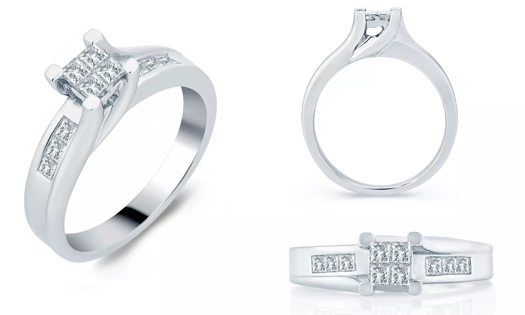 1/2 CTTW Diamond Quad Ring | Groupon Goods