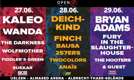 Open R Festival Kaleo Wanda Deichkind 257ers Bryan Adams in - Uelzen ...