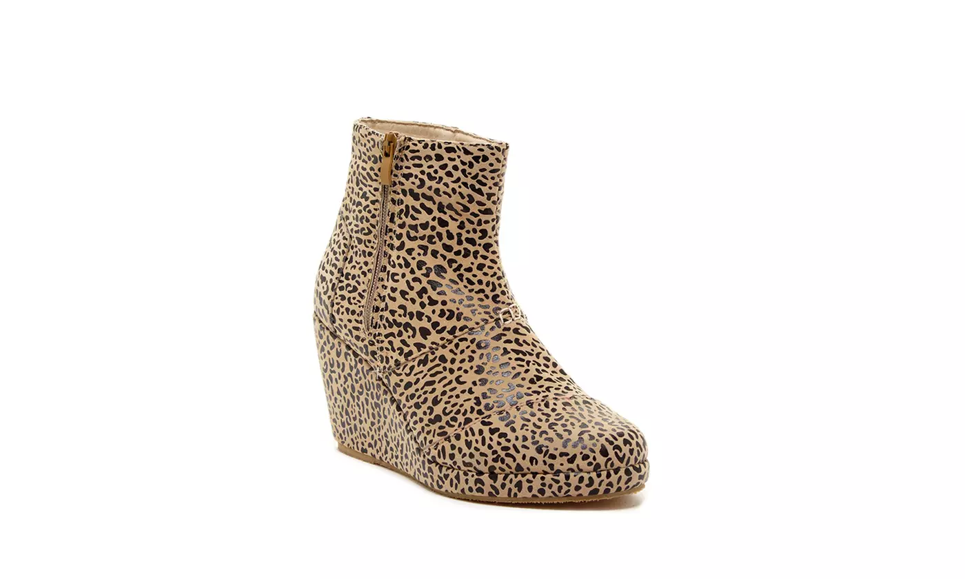 Women's Leopard-Print Wedge Boot | Groupon Goods