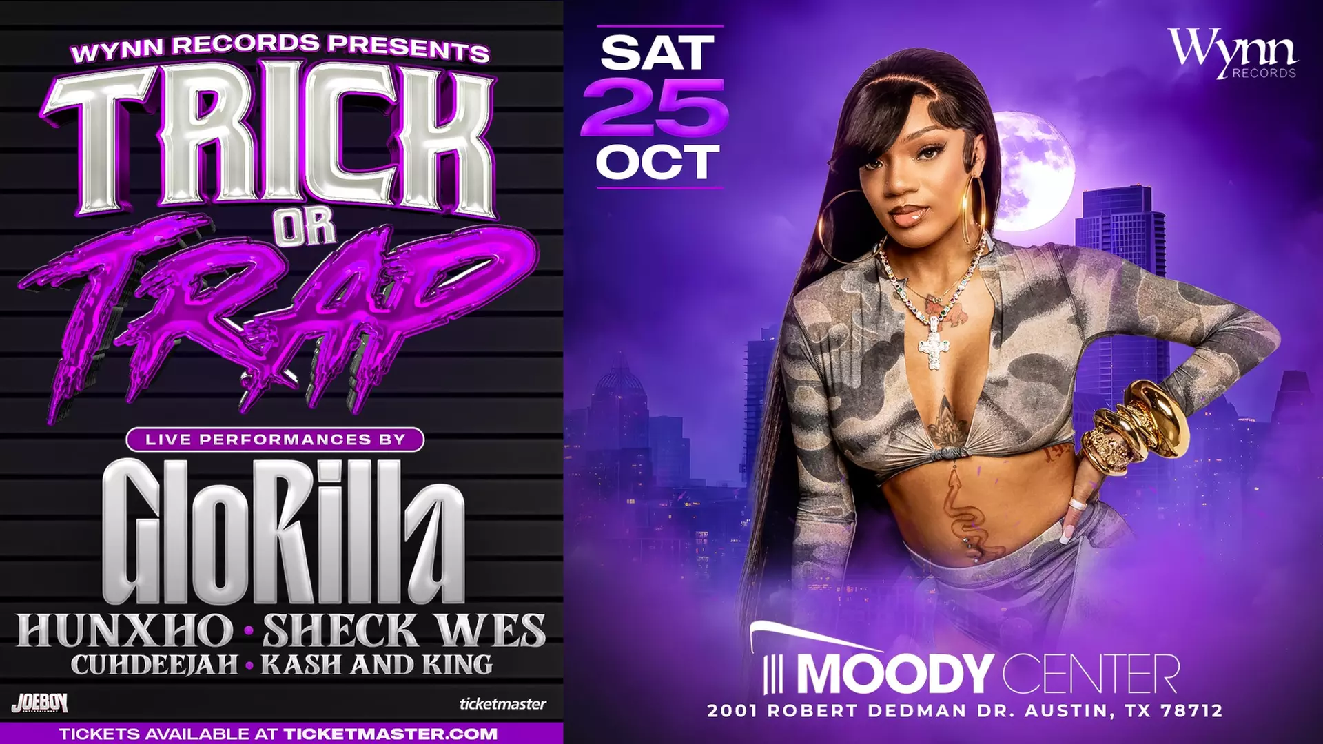 Trick or Trap GloRilla Hunxho Sheck Wes Cuhdeejah Kash King Moody Center Austin TX 2025 in ...