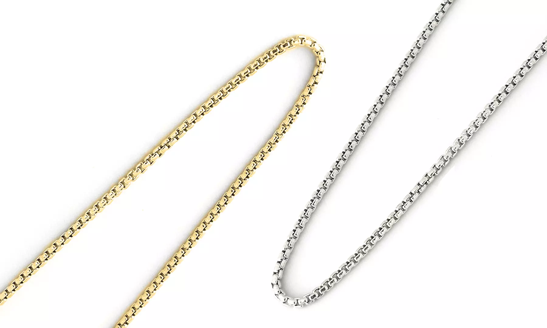 Sterling Silver Round Box Chains | Groupon Goods