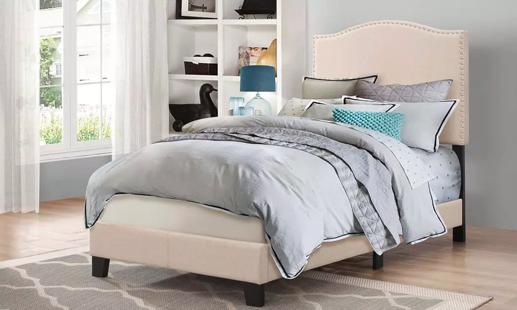 Fabric-Upholstered Platform Bed | Groupon Goods