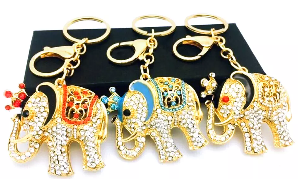 Rhinestone Elephant Keychains | Groupon Goods