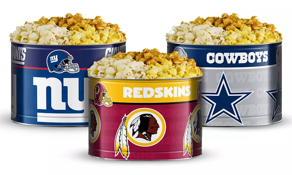 NFL Gourmet Popcorn Tins | Groupon Goods