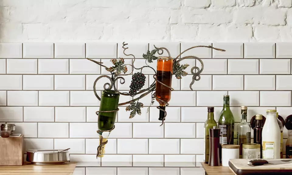 Metal Grapes Wall Wine Rack | Groupon Goods