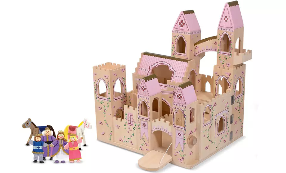 Wooden Princess Castle Doll Set | Groupon Goods